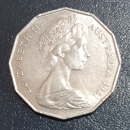 1981 50c Australian coin HRH Prince of Wales & Lady Diana – Zero Rising